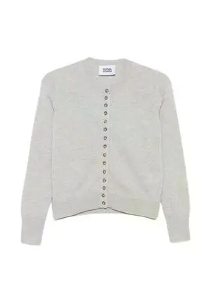 Alpha Studio Button-up Crew-neck Cardigan - Grey