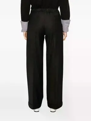 WHYCI Turn-up-cuff Wide-leg Trousers
