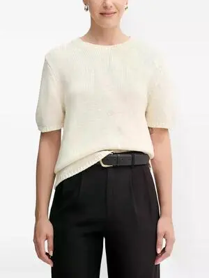 MOS MOSH Mmarin Short-sleeve Knitted Sweater - Neutrals