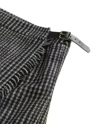 Woolrich Check-pattern Fringed Mini Skirt
