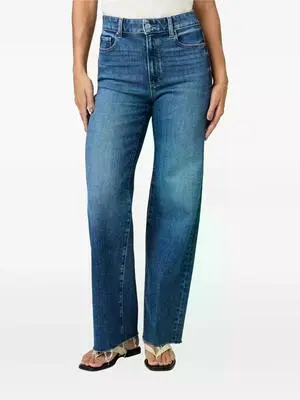 Paige Anessa Raw-hem Wide-leg Jeans - Blue