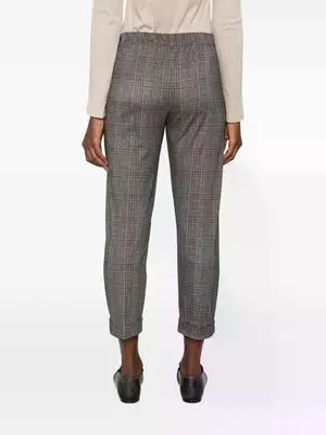 WHYCI Check-pattern Turn-up Trousers
