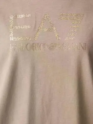 EA7 Logo-print Short-sleeved T-shirt - Neutrals
