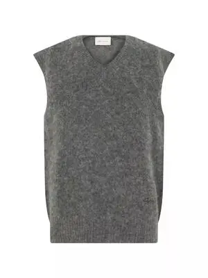 AMI Paris Sleeveless V-neck Sweater - Grey