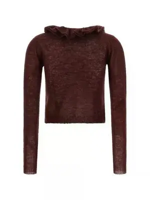 Alberta Ferretti Ruffled Cropped Sweater