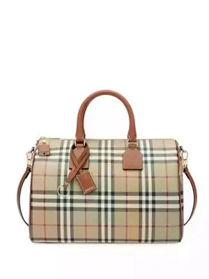 Burberry Medium Check Bowling Bag - Neutrals