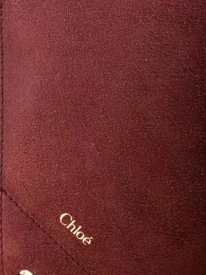 Chloé Logo-print Suede Clutch Bag