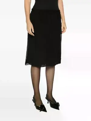 N°21 Lace-trim Elasticated Mid Skirt