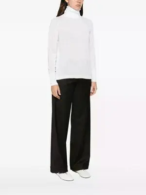 Alpha Studio Button-cuff Roll-neck Sweater