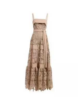 Elie Saab Macramé-lace Maxi Dress - Neutrals