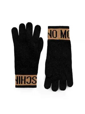 Moschino Logo-knit Gloves