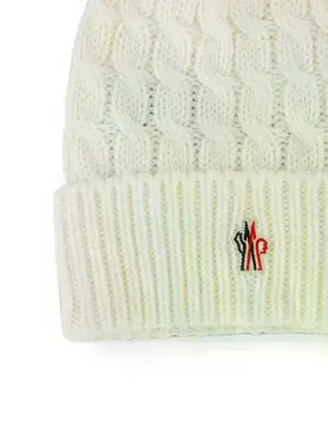 Moncler Cable-knit Pompom Beanie Hat