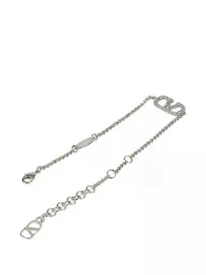 Valentino Garavani Vlogo Signature Bracelet In Metal And Swarovski® Crystals - Silver