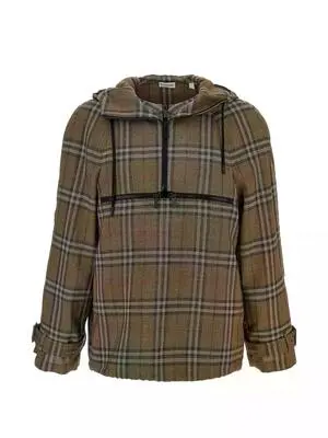 Burberry Check-print Hooded Shirt - Brown
