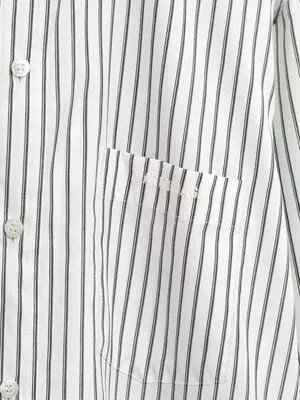 Balenciaga Striped Embroidered-logo Shirt