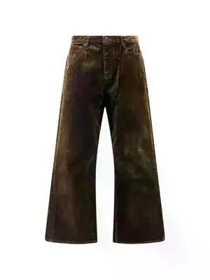 TONYWACK Velvet-effect Straight-leg Trousers - Brown