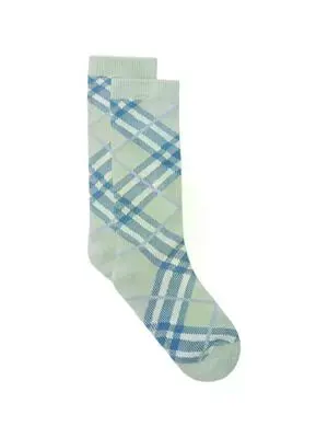 Burberry Check-pattern Socks - Green
