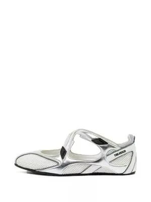 Attico Floor 01 Mesh-panel Ballet Flats - Silver