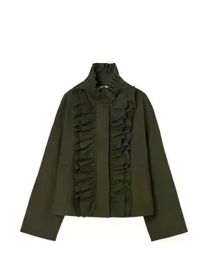 PSOPHIA Ruffle-detailed Cropped Jacket