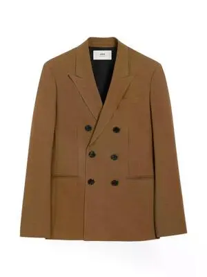 AMI Paris Double-breasted Wool Blazer - Brown