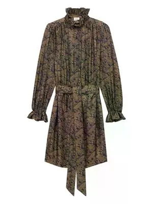 Saint Laurent Paisley-print Ruffled Dress