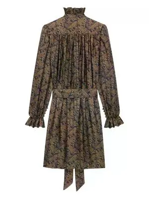 Saint Laurent Paisley-print Ruffled Dress