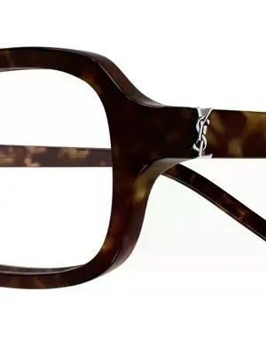 Saint Laurent Tortoiseshell-effect Rectangle-frame Glasses