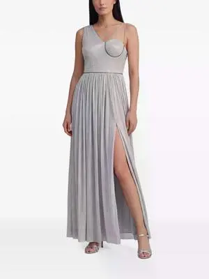 Vintage One-shoulder Pleated Maxi Dress