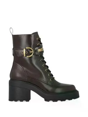 Pinko Buckled Lace-up Combat Boots