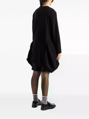 Comme Des Garçons Draped-pocket Boiled Wool Sweater Dress