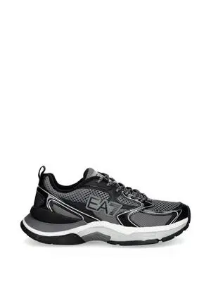 EA7 Logo-patch Mesh Sneakers - Black