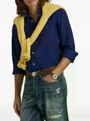 Polo Ralph Lauren Embroidered-logo Button-down Shirt - Blue