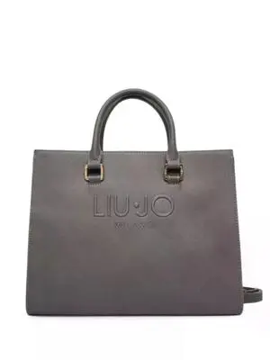 Liu Jo Logo-embossed Cross-hatch Tote Bag - Grey