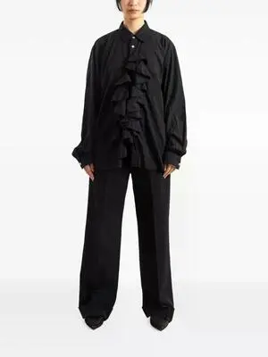 Comme Des Garçons Oversized Ruffled Jabot Cotton Shirt