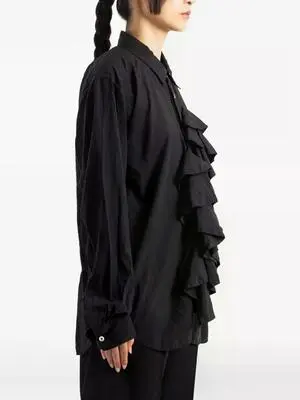 Comme Des Garçons Oversized Ruffled Jabot Cotton Shirt
