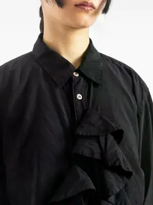 Comme Des Garçons Oversized Ruffled Jabot Cotton Shirt