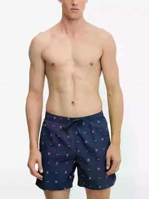 Nike Logo-print Drawstring Swim Shorts - Blue