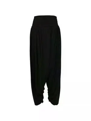 MUKCYEN Logo-print Ribbed-waist Trousers