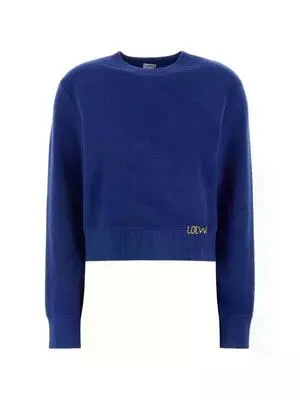 Loewe Logo-embroidered Wool Sweater - Blue