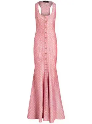 Etro Patterned-jacquard Cotton Gown - Pink