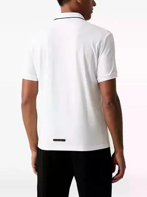 EA7 Logo-print Zip-neck Polo Shirt