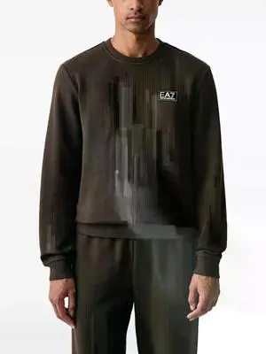 EA7 Logo-patch Ribbed Sweater - Brown