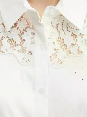MORGAN Lace-insert Long-sleeve Shirt