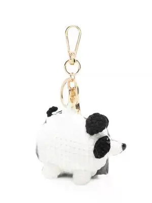 LA MILANESA Crochet-panda Bag Charm - White