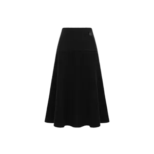 Moncler Bouclé Wool Blend Midi Skirt - Black