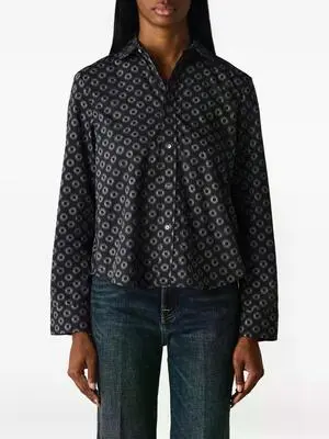 R13 Club Collar Shrunken Shirt - Black