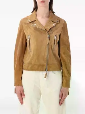 SWD BY S.W.O.R.D. Suede Biker Jacket - Brown