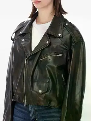 SWD BY S.W.O.R.D. Elastic-hem Leather Jacket