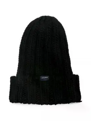 Woolrich Chunky-knit Wool Beanie Hat - Black