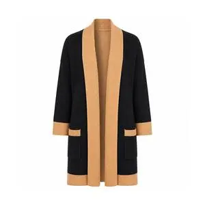 YUMI Open Cardigan With Contrast Border